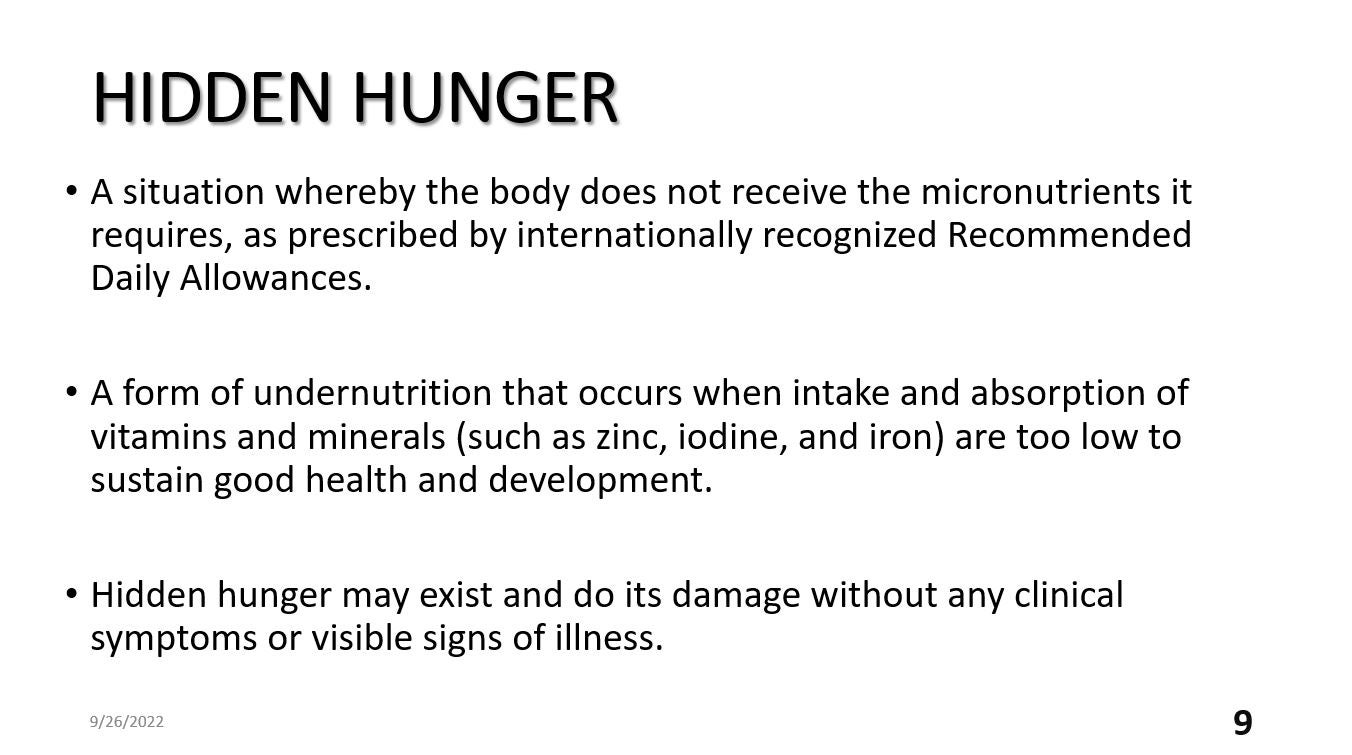 COMBATING HIDDEN HUNGER IN GHANA: THE ROLE OF THE HEALTHCARE PROFESSIONAL